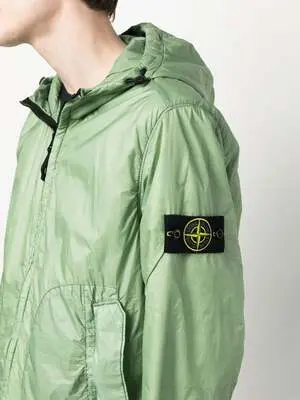 Stone Island Logo-patch Hooded Jacket - Green