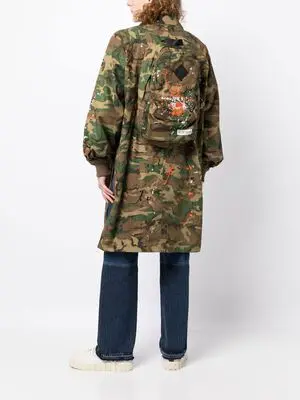 MOSTLY HEARD RARELY SEEN Camouflage Long Coat With Backpack