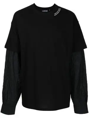 MOSTLY HEARD RARELY SEEN Crinkle Layered Long-sleeve T-shirt - Black