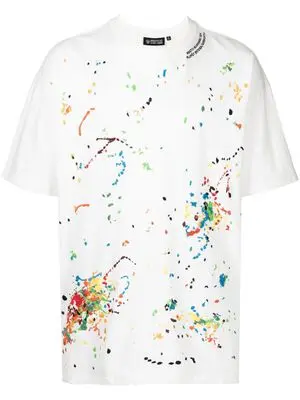 MOSTLY HEARD RARELY SEEN Paint-embroidered Cotton T-shirt - White