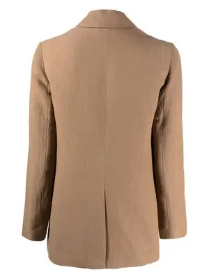 Vince Double-breasted Blazer - Brown