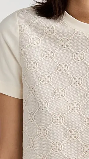 Tory Burch Logo Lace T-shirt Dress