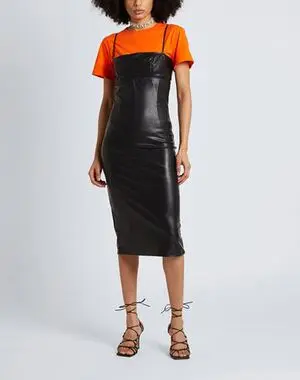 8 BY YOOX Open Back Slip Midi Dress Polyurethane