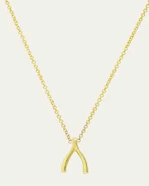 JENNIFER MEYER 18k Yellow Mini Wishbone Pendant Necklace - Gold