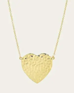 JENNIFER MEYER 18k Hammered Heart Pendant Necklace - Gold