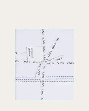 THE LINO Essential Embroidered Flat Sheet - Navy