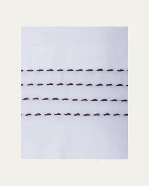 THE LINO Essential Embroidered Flat Sheet - Red