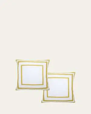 THE LINO Essential Simple Square Shams, Set Of 2 - Yellow