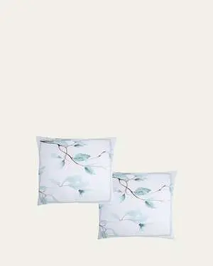 THE LINO Japan 500-thread Count Square Shams, Set Of 2 - Aqua