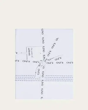 THE LINO Essential Embroidered Flat Sheet - Navy