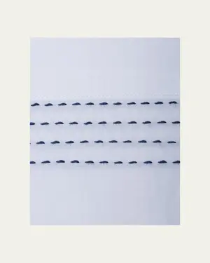 THE LINO Essential Embroidered Flat Sheet - Navy