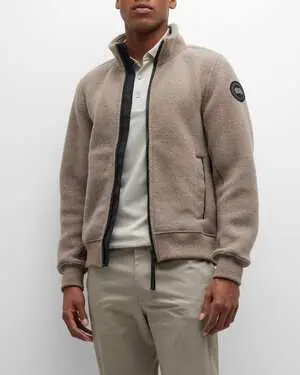 Canada Goose Men's Lawson Fleece Full-zip Jacket Tan Heather