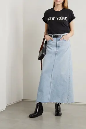 AGOLDE Net Sustain Hilla Organic Denim Maxi Skirt - Blue
