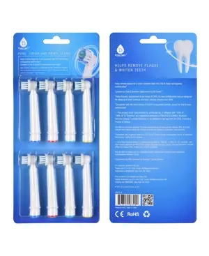 PURSONIC 8 Pack Power Sensitive Replacement Brush Heads For Oral-b - White