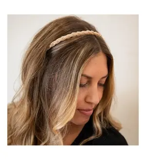 HEADBANDS OF HOPE Beaded Rush Headband - Gold