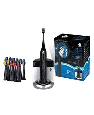 PURSONIC Deluxe Plus Electric Rechargeable Toothbrush With Built In Uv Sanitizer - Black
