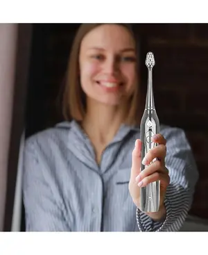 PURSONIC Deluxe Plus Electric Rechargeable Toothbrush With Built In Uv Sanitizer - Silver