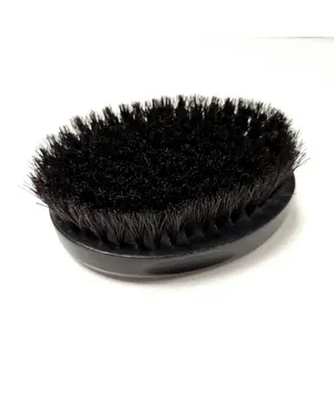 STYLECRAFT Barber Oval Military-inspired Hair Brush 100% Natural Boar Bristles With Wood Palm Handle - Black