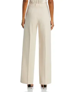 Aqua Wide Leg Trousers - Beige