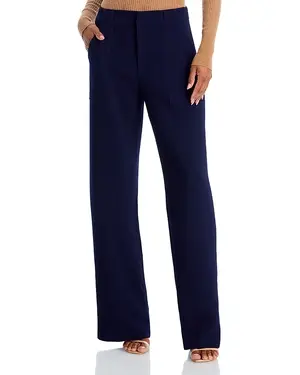 Aqua Wide Leg Trousers - Navy