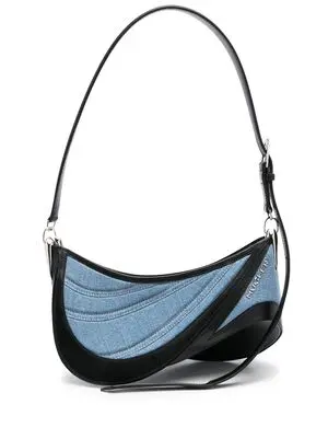 MUGLER Medium Spiral Curve 01 Denim Crossbody Bag - Blue