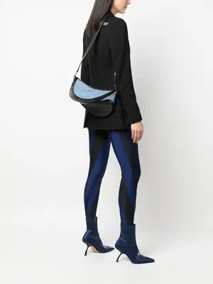MUGLER Medium Spiral Curve 01 Denim Crossbody Bag - Blue