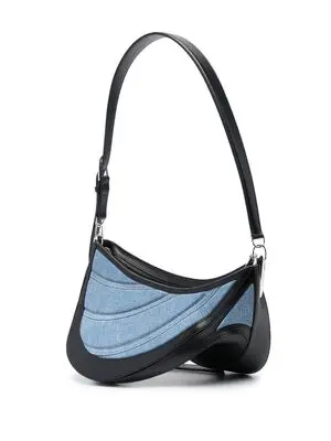 MUGLER Medium Spiral Curve 01 Denim Crossbody Bag - Blue