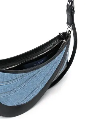 MUGLER Medium Spiral Curve 01 Denim Crossbody Bag - Blue