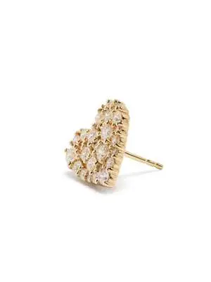 SYDNEY EVAN 14kt Yellow Cocktail Heart Diamond Earring