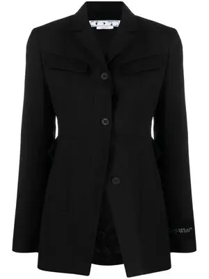 Off-White Single-breasted Wool Blazer - Black