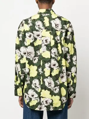 MSGM Floral-print Long-sleeve Shirt