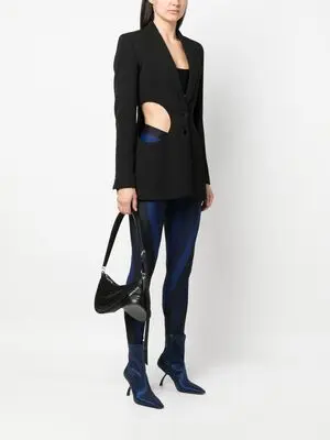 MUGLER Medium Spiral Curve 01 Embossed Crossbody Bag