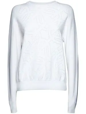 FERRAGAMO Perforated Crew Neck Jumper - White