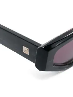 Valentino Garavani Rockstud Irregular-frame Sunglasses - Black