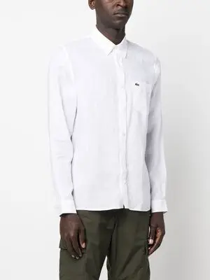 Lacoste Logo-embroidered Button-down Shirt - White