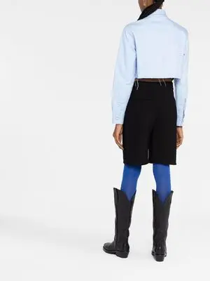 Raf Simons Cropped Cotton Shirt - Blue