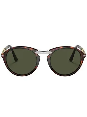 Persol Tortoiseshell-effect Round-frame Sunglasses - Green