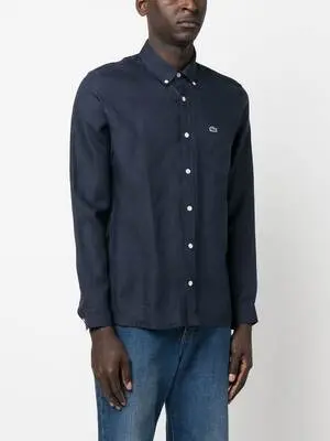 Lacoste Logo-patch Button-down Shirt - Blue
