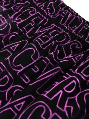 Versace Logo Print Semi-sheer Straight Leg Pants