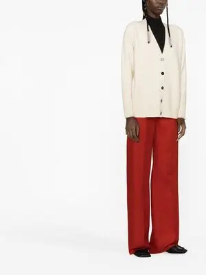 JIL SANDER V-neck Wool Cardigan - Neutrals