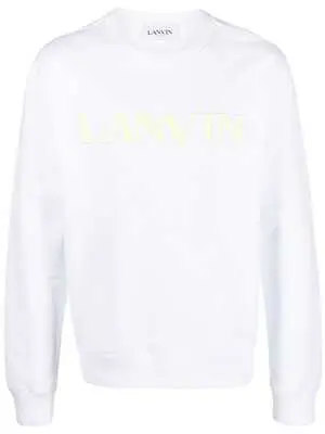 LANVIN Logo-embroidered Cotton Sweatshirt - White