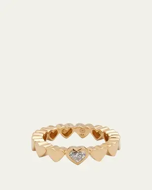 SYDNEY EVAN 14k Yellow Diamond Heart Eternity Ring - Gold