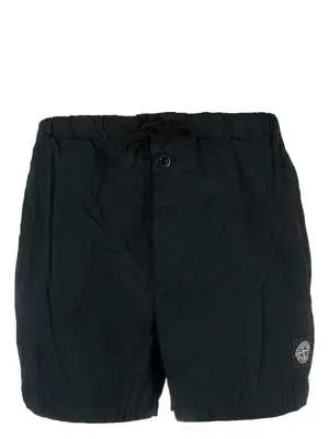 Stone Island Logo-patch Detail Swim Shorts - Blue