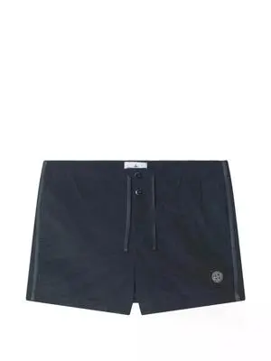Stone Island Logo-patch Drawstring Swim Shorts - Blue