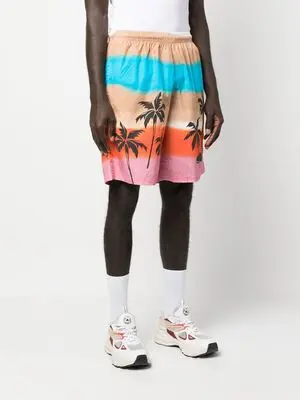 BARROW Palm-tree Print Bermuda Shorts