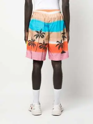 BARROW Palm-tree Print Bermuda Shorts