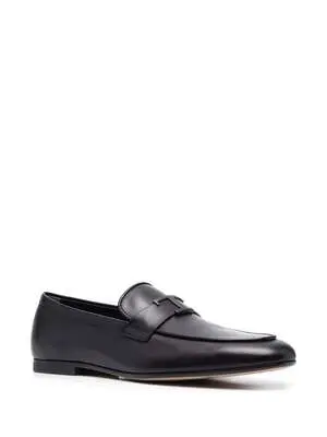 TOD'S Logo-plaque Leather Loafers - Black