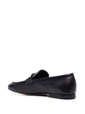 TOD'S Logo-plaque Leather Loafers - Black