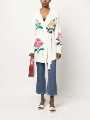 TWINSET Floral Intarsia-knit Cardigan