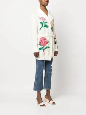 TWINSET Floral Intarsia-knit Cardigan